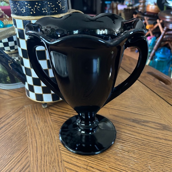 Vintage | Accents | Le Smith 8 Double Handled Black Amethyst Glass ...